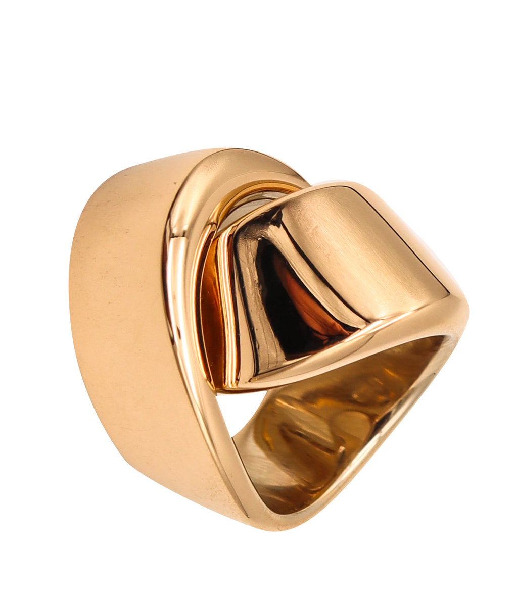 -Vhernier Milano Large Sculptural Abbraccio Midi Ring In 18Kt Yellow G – Treasure Fine Jewelry