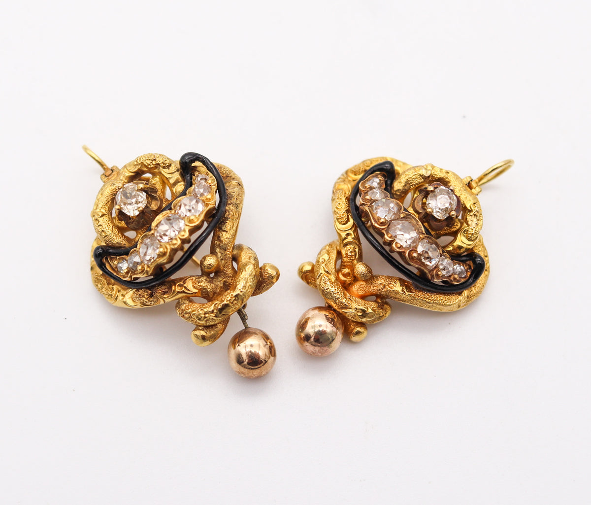 GEORGIAN 1800 Antique Necklace earrings Set In 18Kt Gold With 11.84 Ct ...
