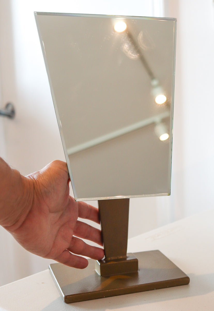 COUNTER DESK MIRROR 1935 Art Deco American Mirror In Steel With Hard E ...