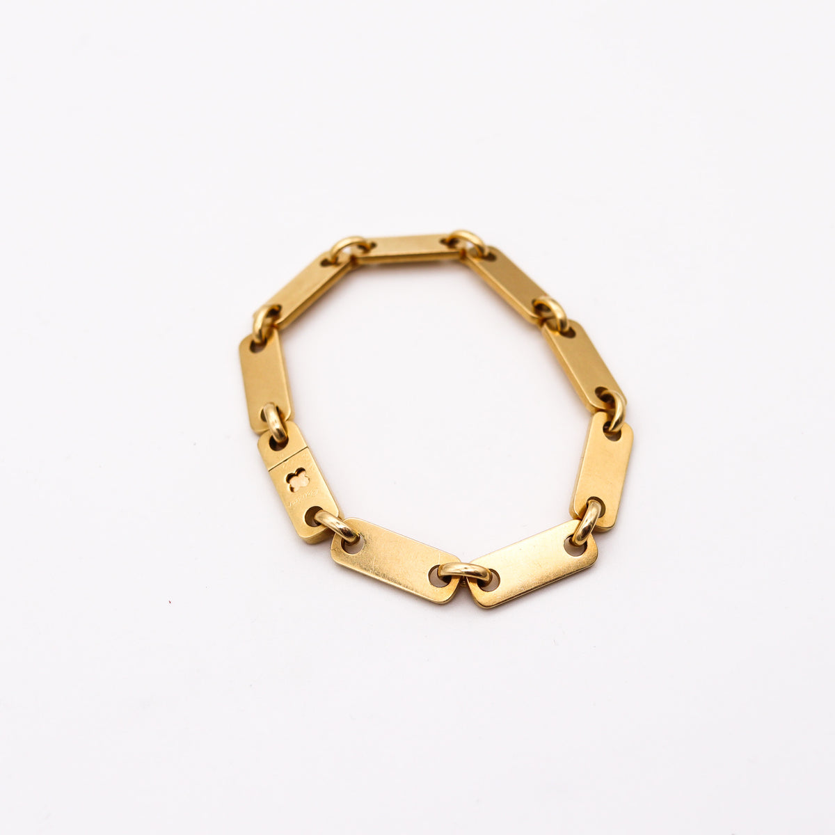 CARTIER 1970 Figaro-Plaquette Unisex Bracelet In Solid 18Kt Yellow Gol ...