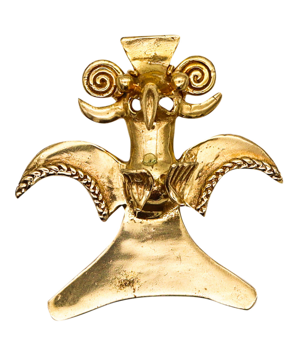 -Pre Columbian 800-1450 AD Costa Rica Chiriki Tumbaga Gold Condor Pend ...