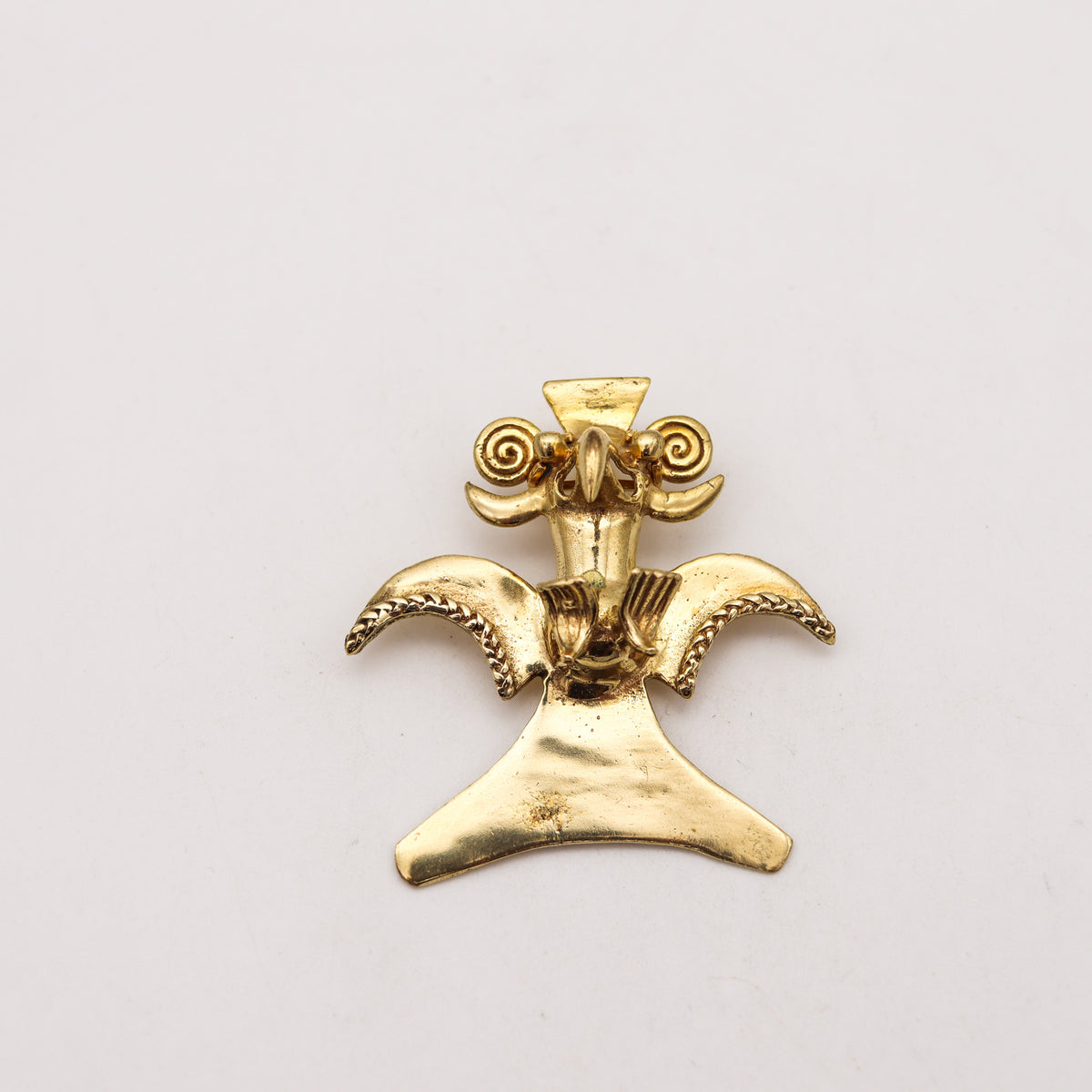 -Pre Columbian 800-1450 AD Costa Rica Chiriki Tumbaga Gold Condor Pend ...