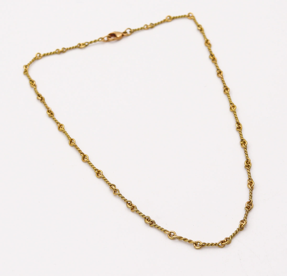 ETRUSCAN 1980 Twisted 16 Inches Links Chain In Solid 18Kt Yellow Gold ...