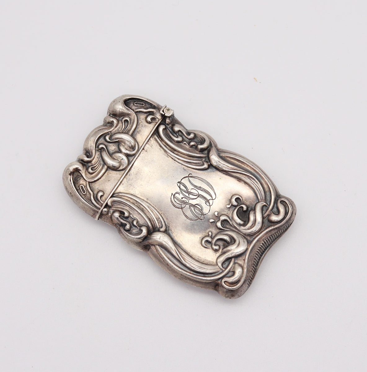 MASONIC 1890 Art-Nouveau Enameled Vesta Matches Box In Repousse .925 S ...