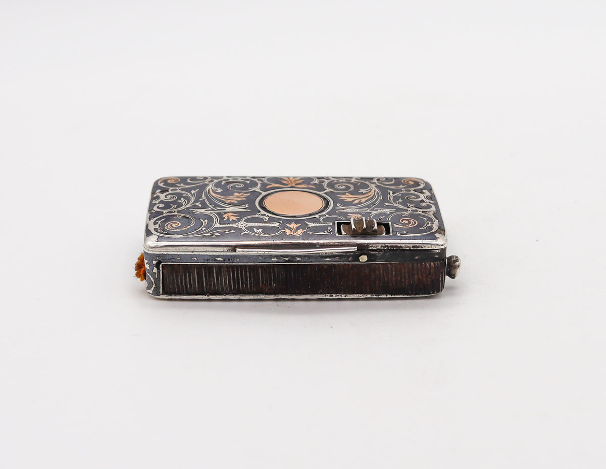+Karl Rössler 1890 Austrian Vesta Tinder Box In .800 Silver And 18Kt G ...