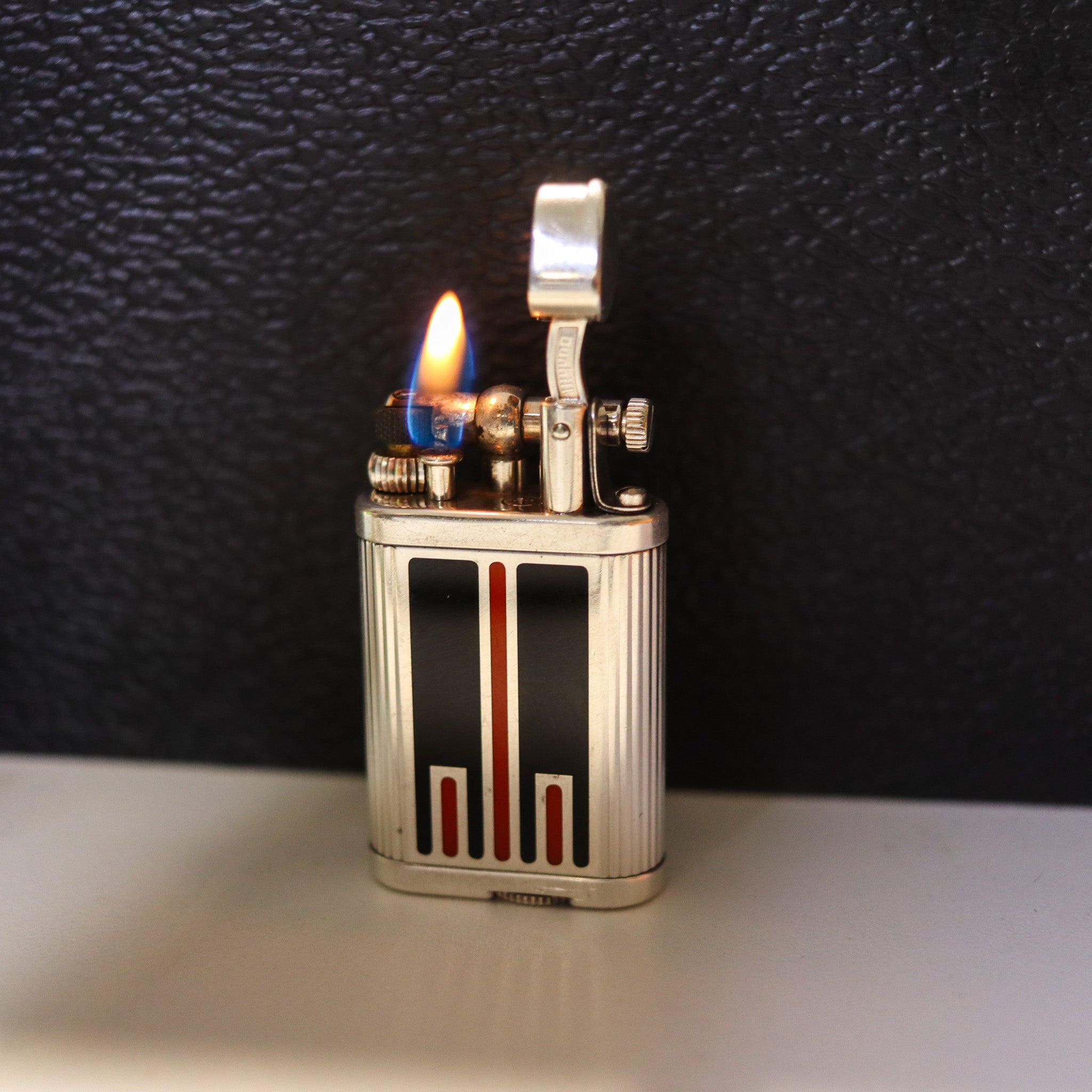 Dunhill London Enameled Art Deco Manhattan Unique Lift Arm Lighter in Treasure Fine Jewelry
