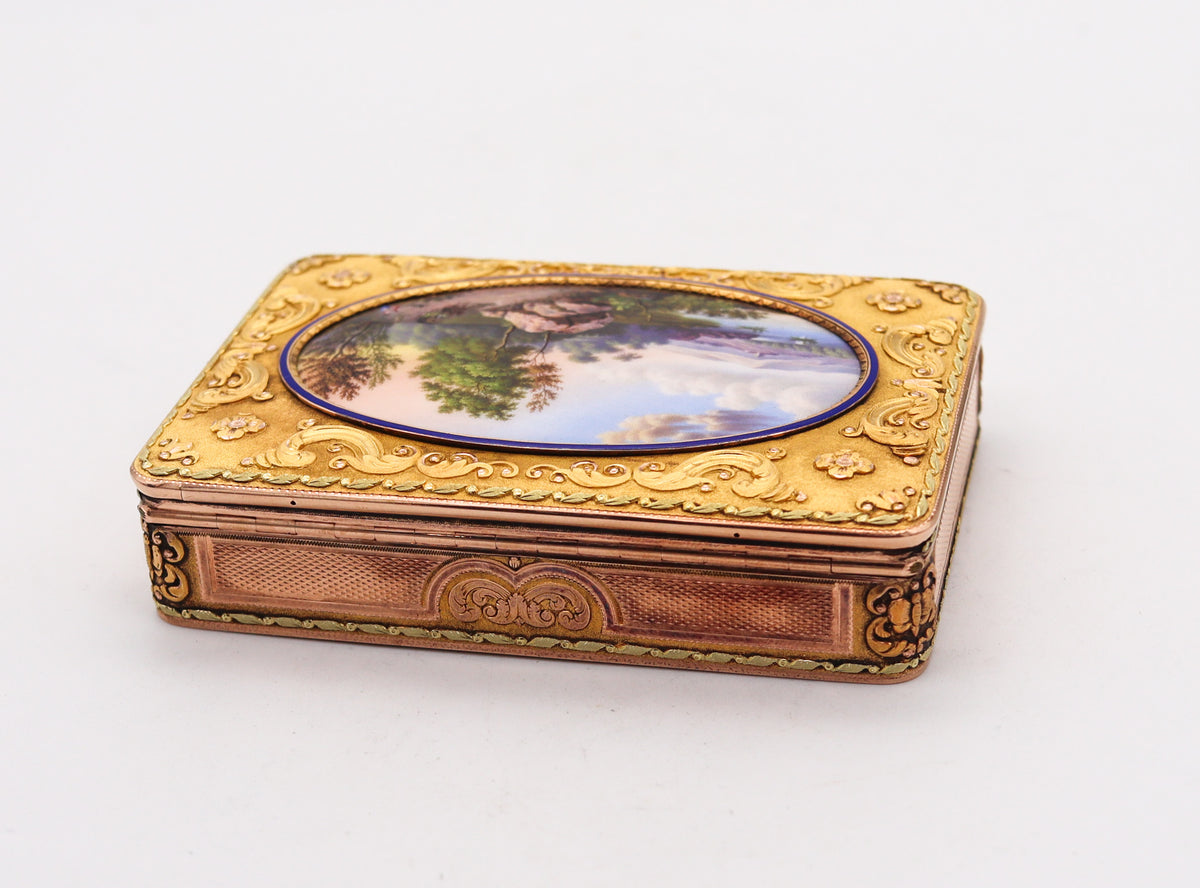-George Rémond & Co 1810 Enameled Snuff-Box In 18Kt Gold With Painted ...