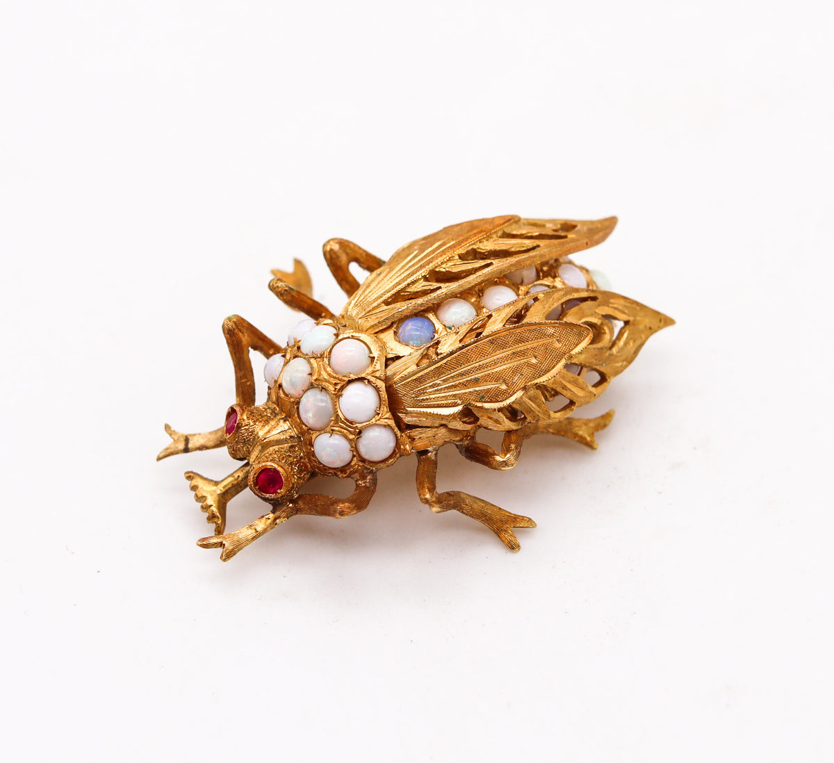 -Roman 1880 Etruscan Revival Mechanical Scarab Brooch In 18Kt Gold Wit ...