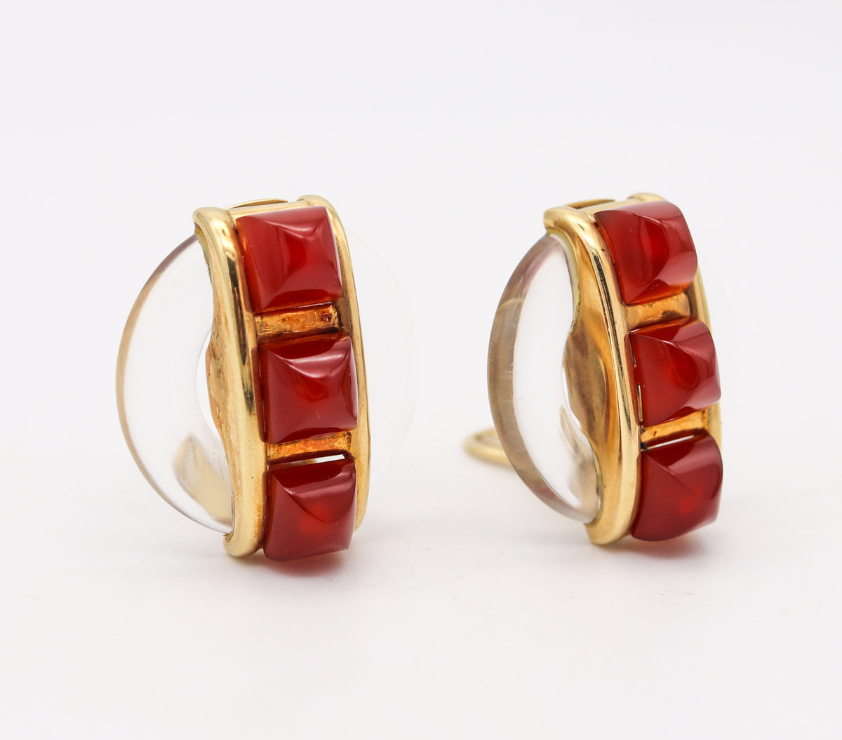 CARTIER 1973 By Aldo Cipullo Clips On Earrings In 18Kt Gold Rock Cryst ...