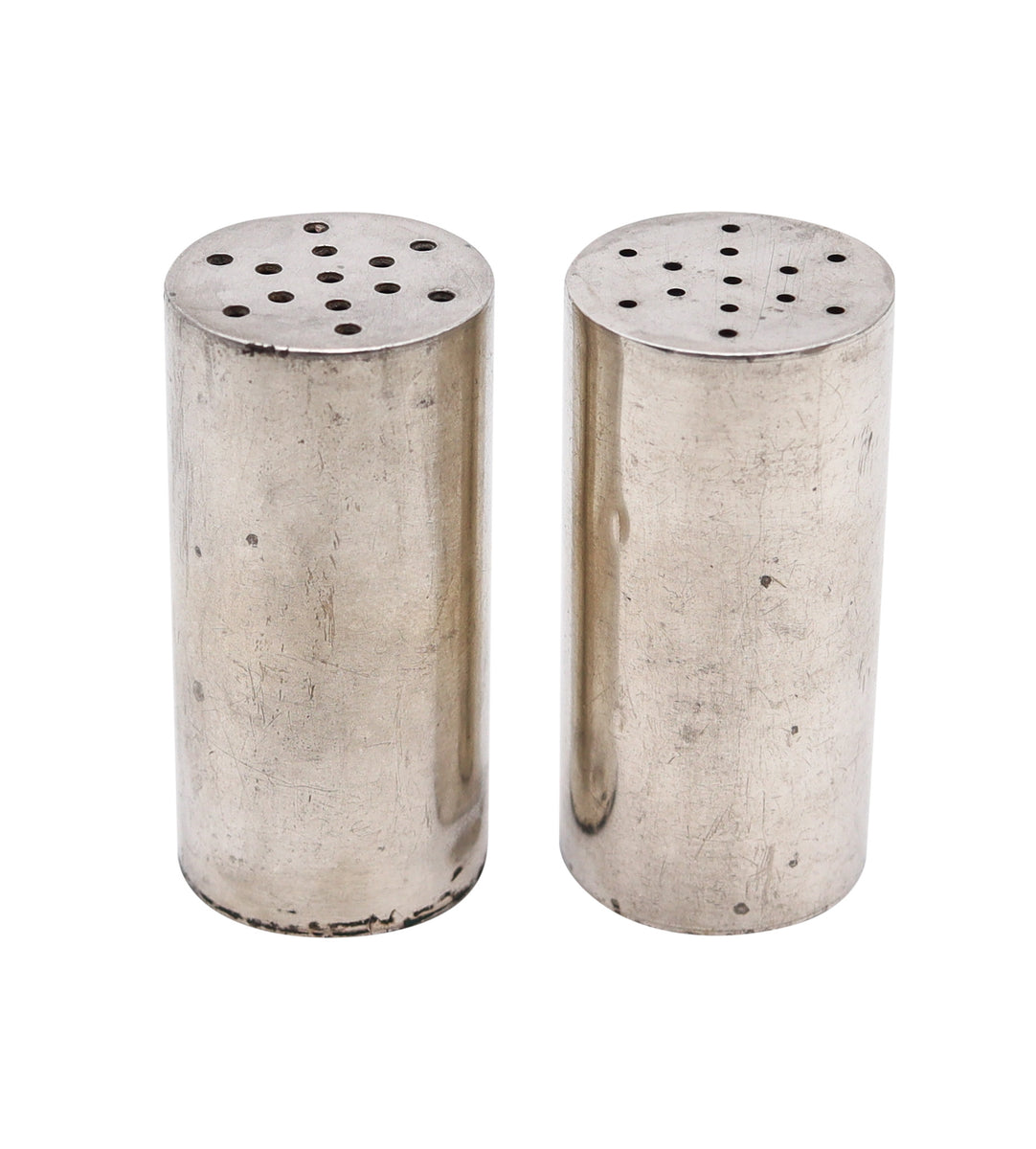 ALLAN ADLER 1950 Modernist Salt & Pepper Shakers In .925 Sterling Silv ...