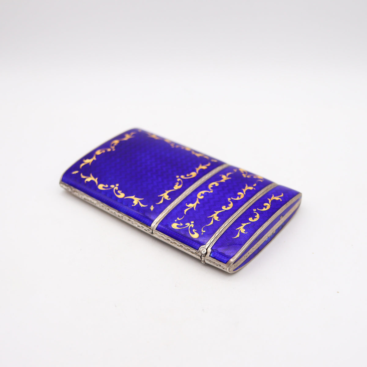 GERMAN 1920 Enameled Compendium Cigarette Case & Lighter In Sterling S ...