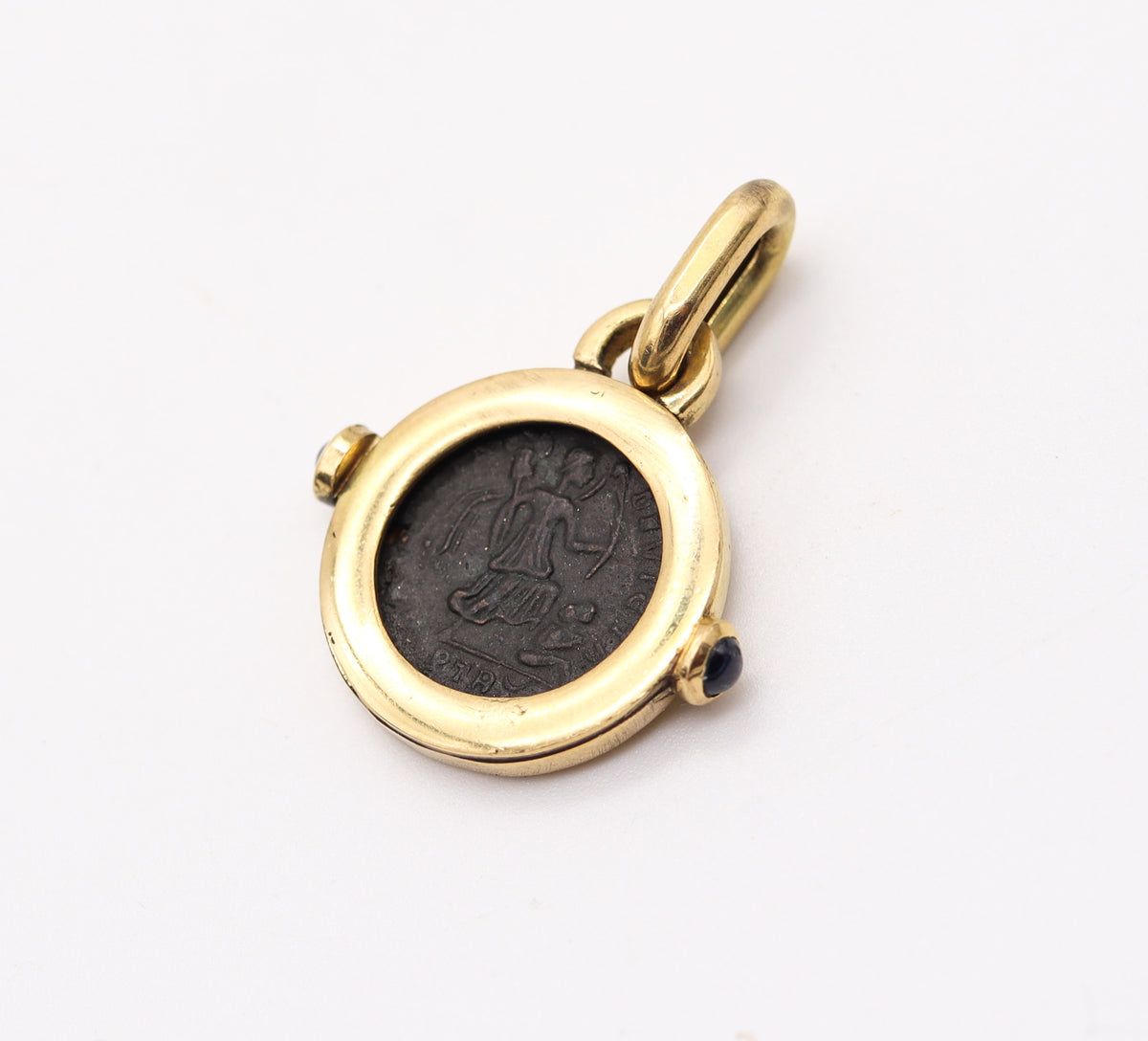 ROMAN EMPIRE 320 AD Emperor Constantine Coin Pendant In 18Kt Gold & Sa ...