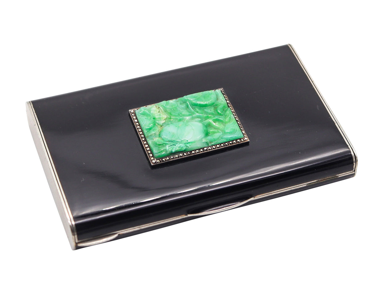DUNHILL Paris 1930 Enameled Set Of Bijou Lighter & Cigarette Case With ...