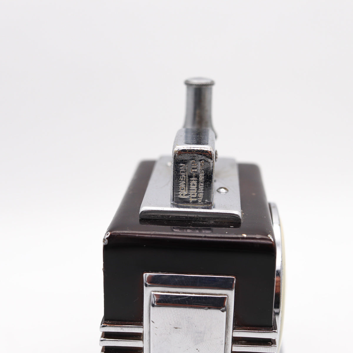 RONSON 1936 Art Deco Maltese Small Dial Clock With Touch-Tip Lighter ...