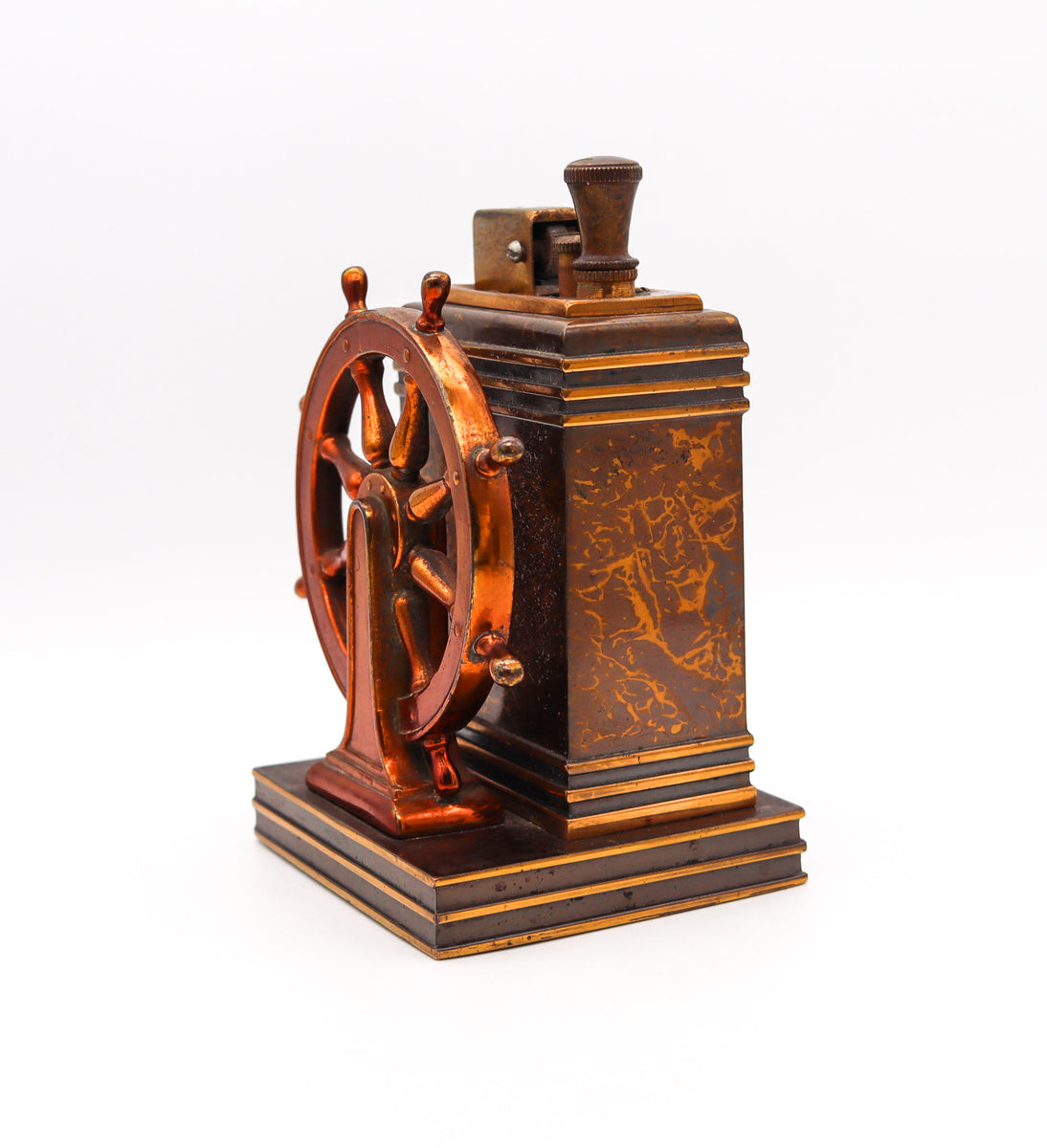 RONSON 1939 Art Deco Dureum Brass Nautica Desk Touch-Tip Lighter ...