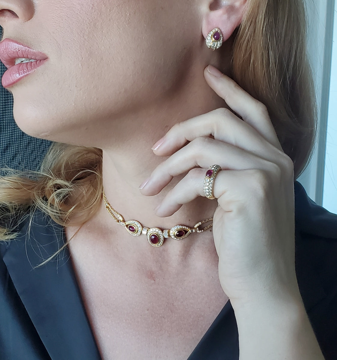 -Cartier George L'Enfant Necklace In 18Kt Gold With 10.42 Cts Of Burme ...