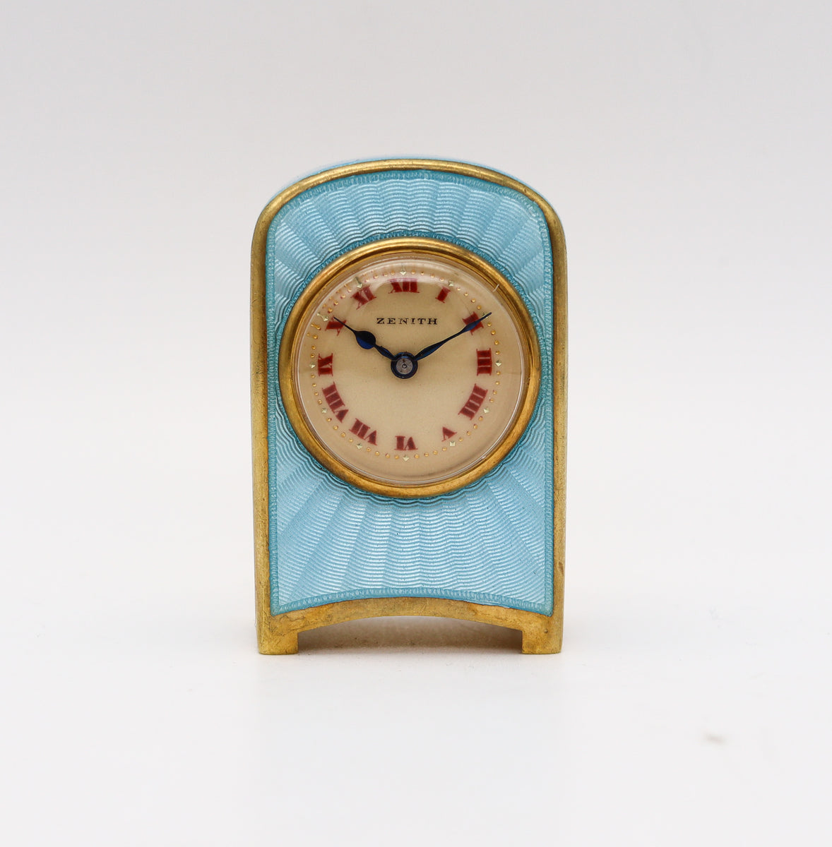 +Zenith 1910 Edwardian Miniature Travel Clock With Guilloché Enamel In ...