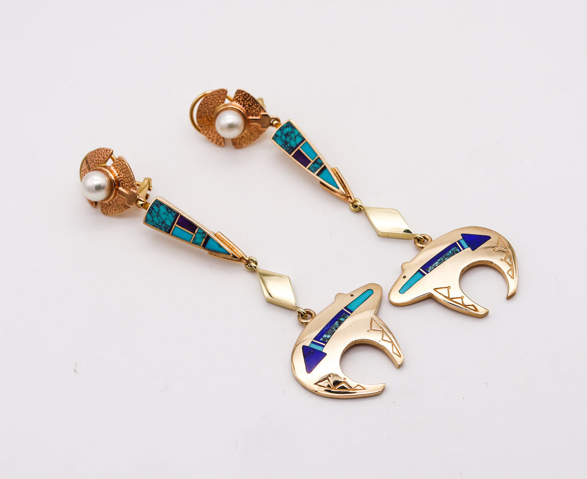 Knifewing Segura Apache Ray Tracey Dangle Drop Earrings In 14Kt Gold W ...