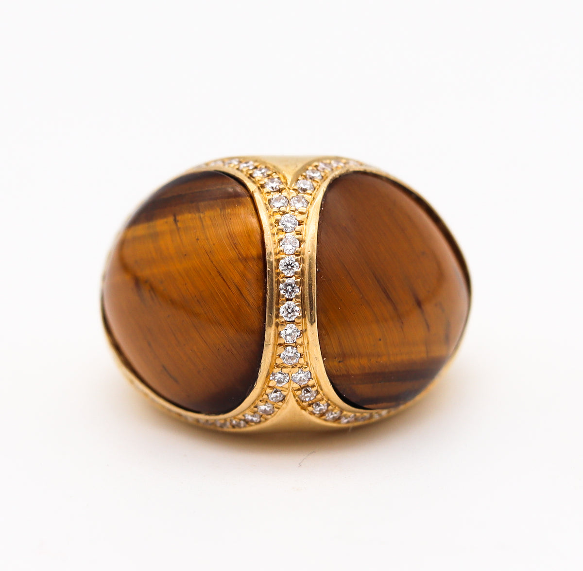 Di Modolo Cocktail Ring In 18KT Yellow Gold With 28.65 Ctw In Tiger Ey ...