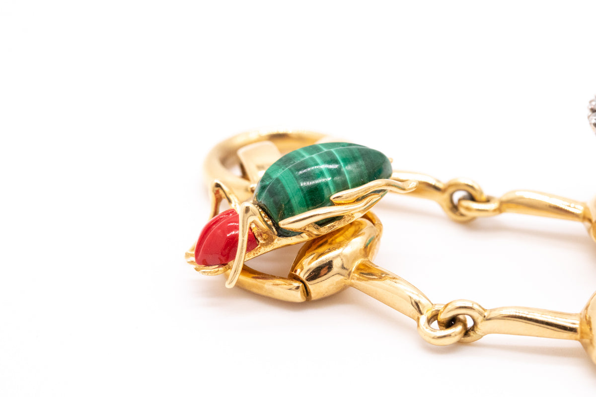 GUCCI BEE & BEETLE 18 KT GOLD HORSEBIT BRACELET WITH DIAMONDS ...