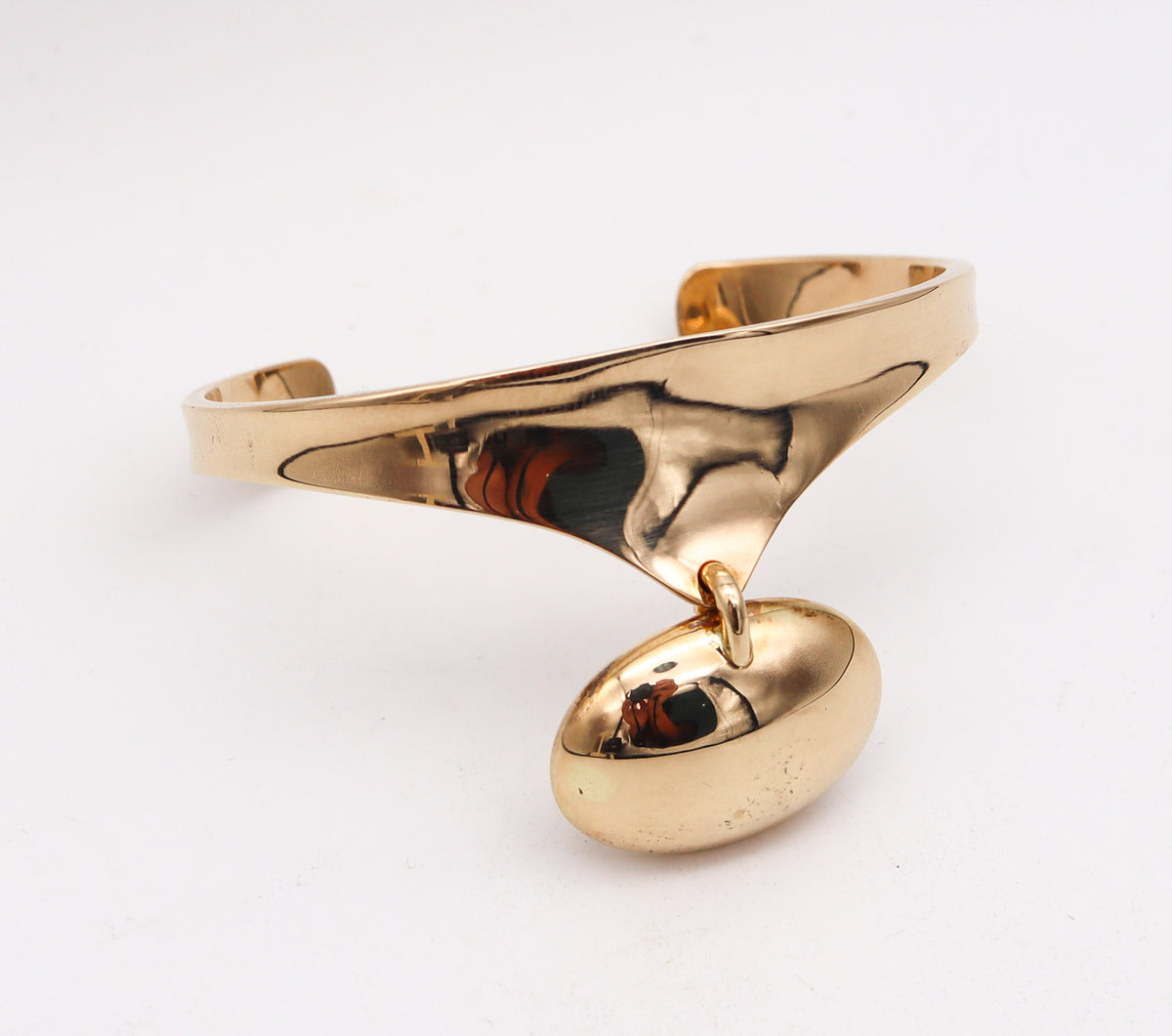 Ole Lynggaard Denmark Kinetic Drop Cuff Bracelet In Solid 14Kt Yellow ...