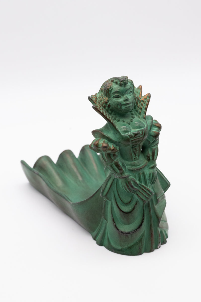 JEAN PAUL LE VERRIER FRANCE 1940 ART DECO PATINATED BRONZE DISH ...